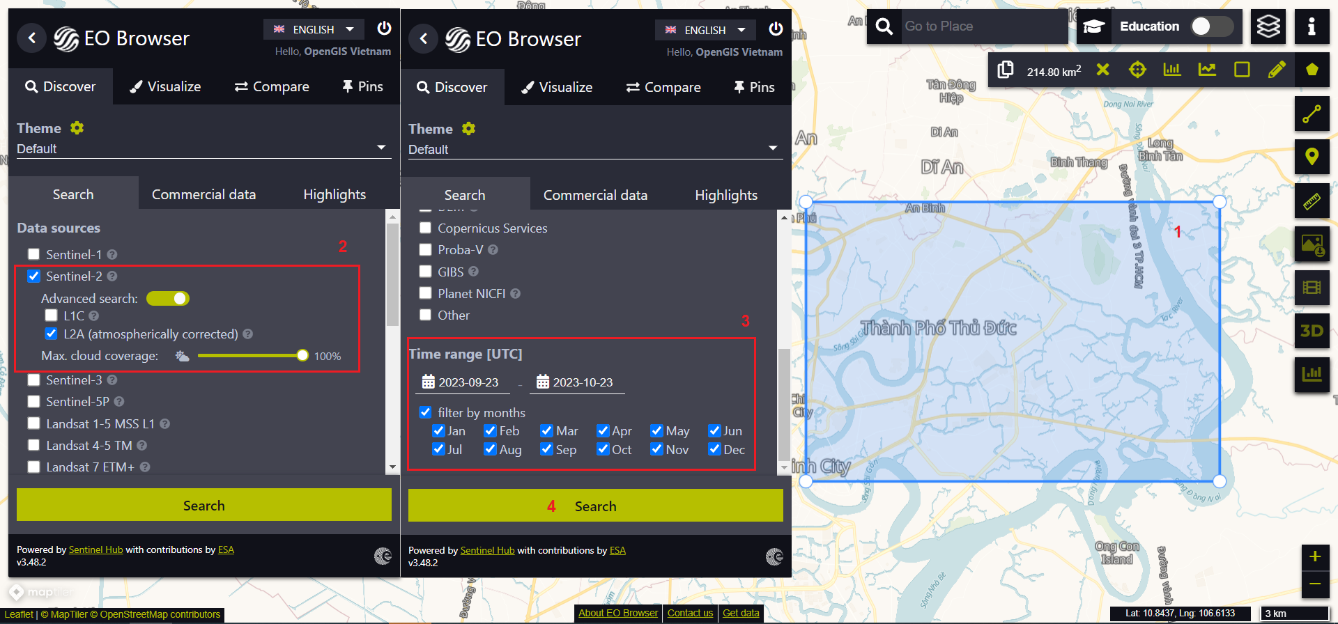 Hướng dẫn tải ảnh viễn thám miễn phí – Phần 1: EO Browser của Sentinel ...